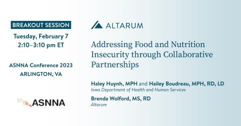 Altarum to Present at Association of SNAP Nutrition Education ...