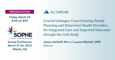 Altarum’s Link Study Be Featured at SOPHE 2023 | Altarum